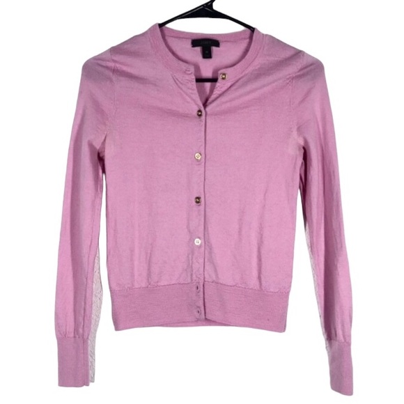J. Crew | Sweaters | J Crew Merino Wool Lilac Jackie Cardigan With Gold ...
